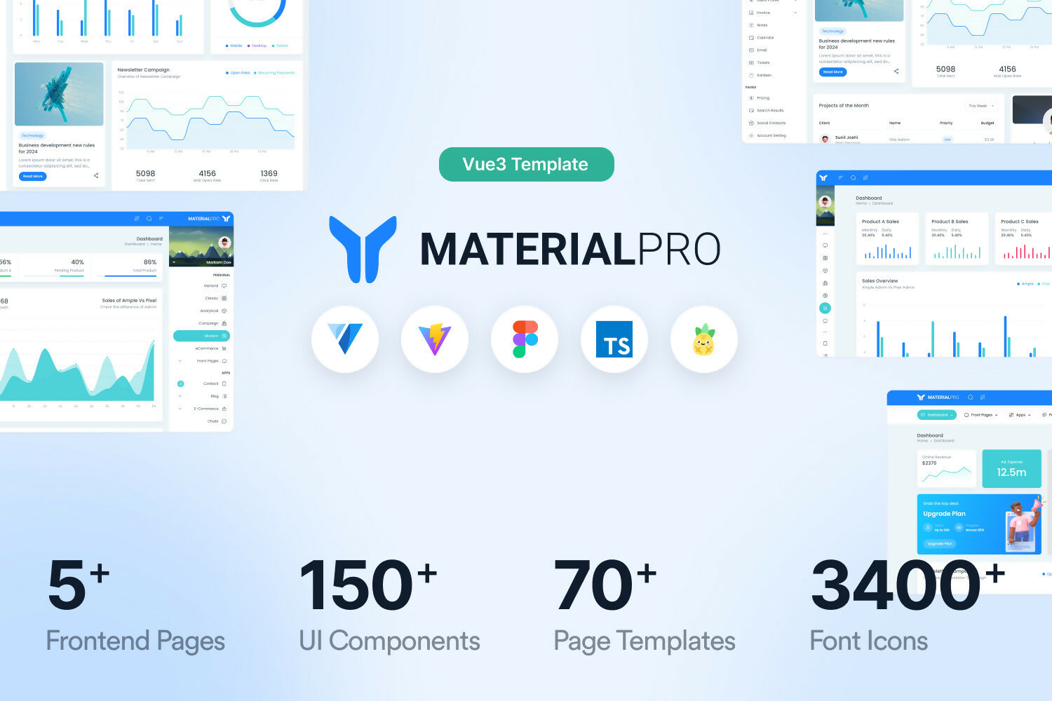 MaterialPro Vuetify 3 + Vue 3 Admin Template