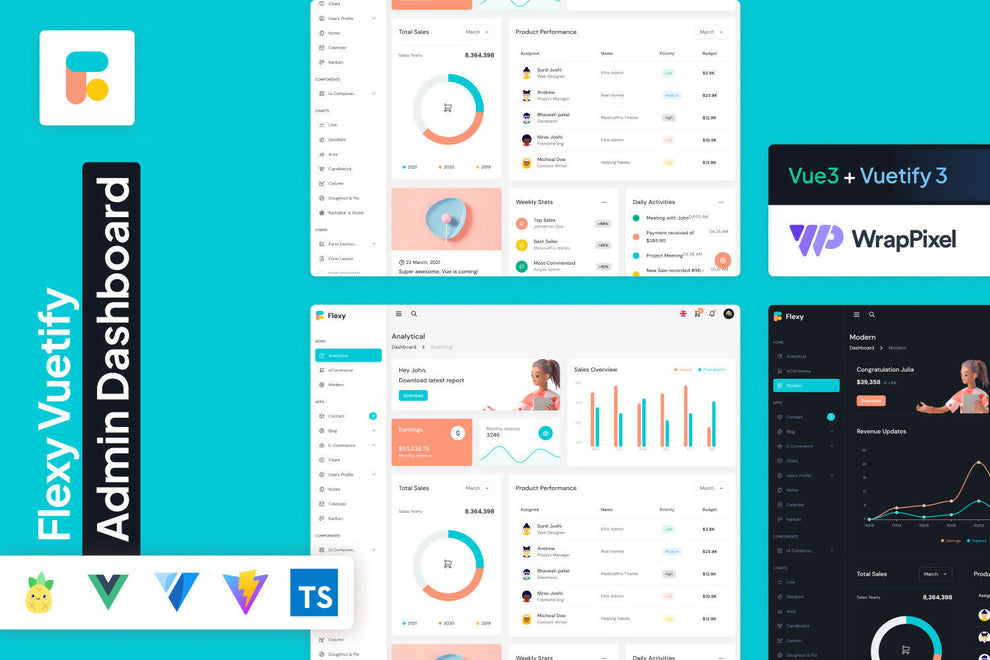 Flexy Vuetify 3 + Vue 3 Admin Dashboard